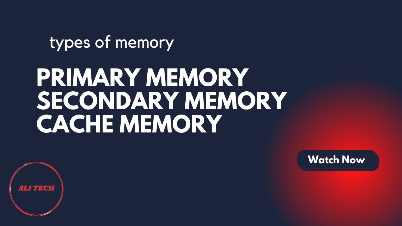 Types of computer Memories | Primary memory Secondary memory Cache ...