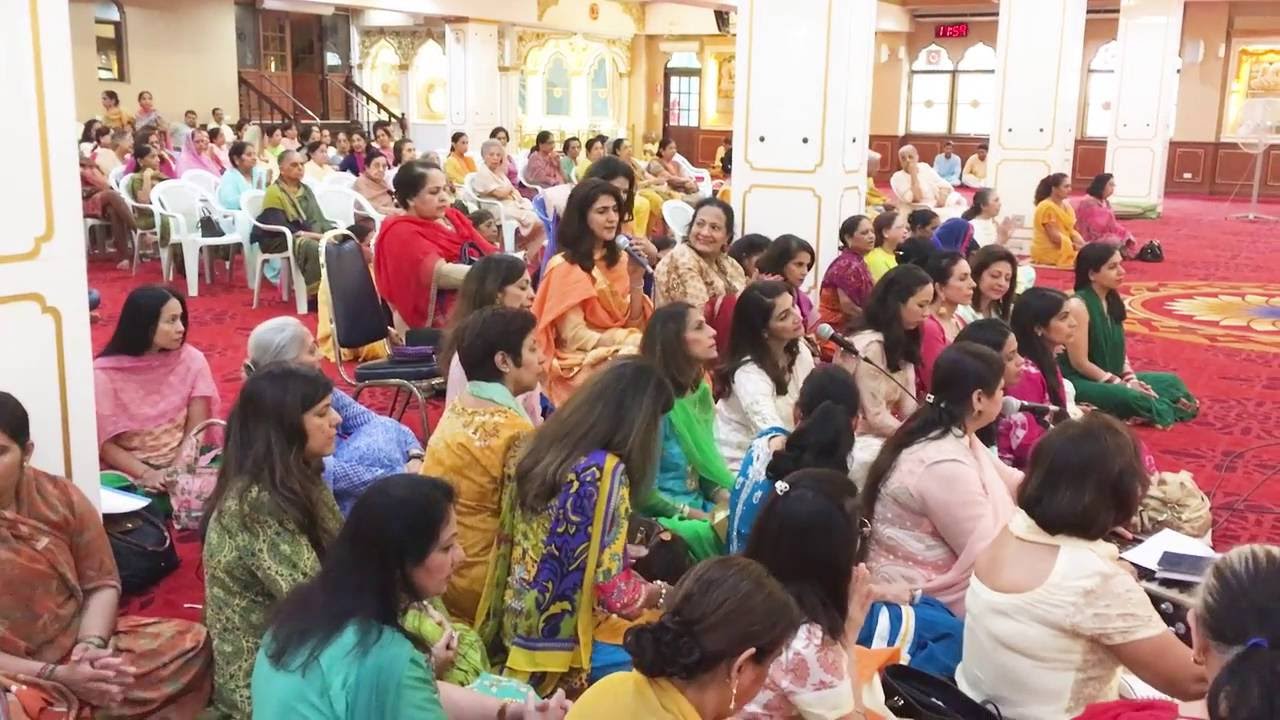 Satsang or gathering at the temple, at the Hindu Samaj in Chinatown ...