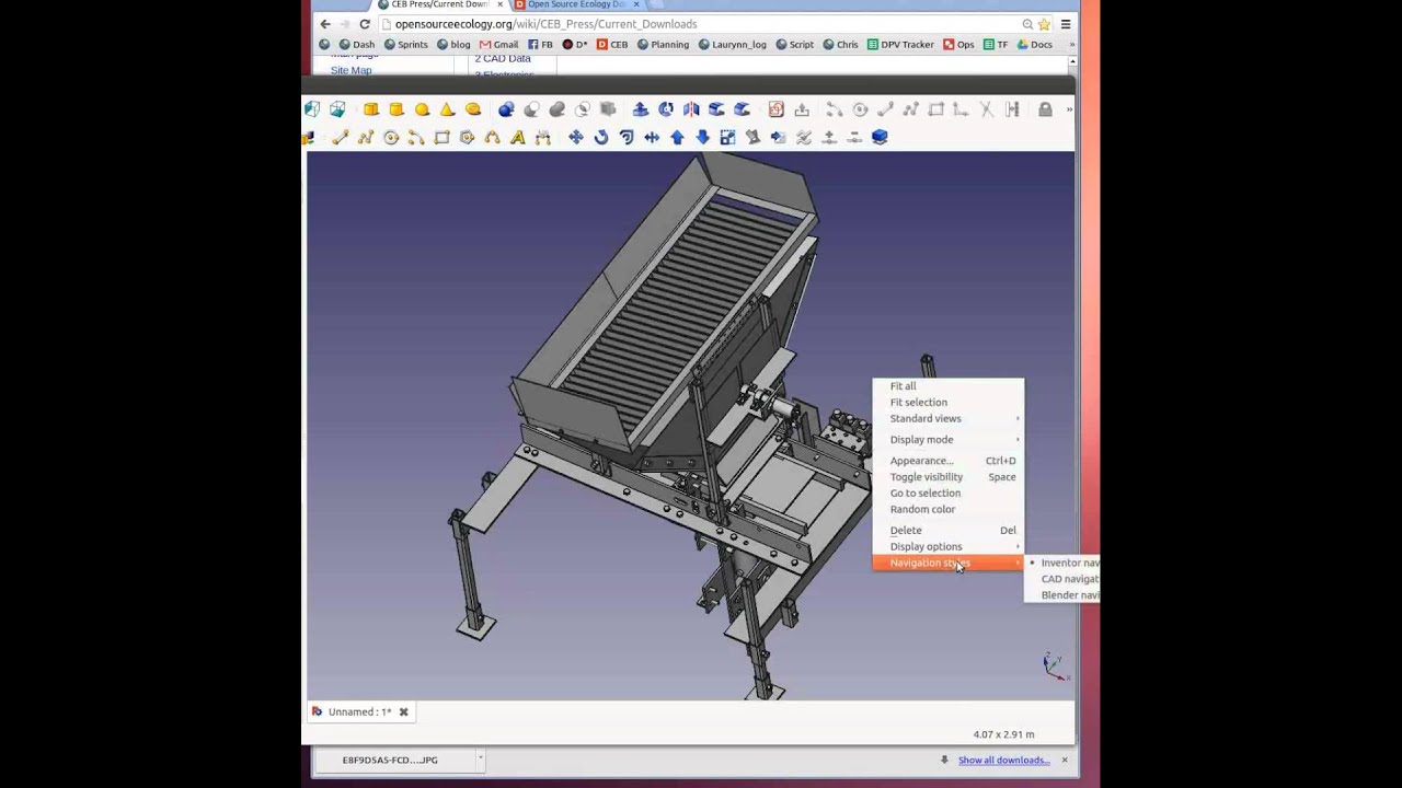 FreeCAD file of CEB press - YouTube