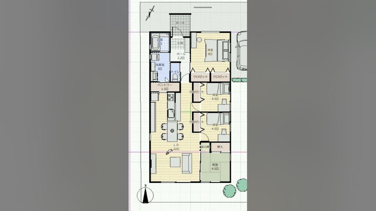 平屋間取り 30坪 4ldk - YouTube