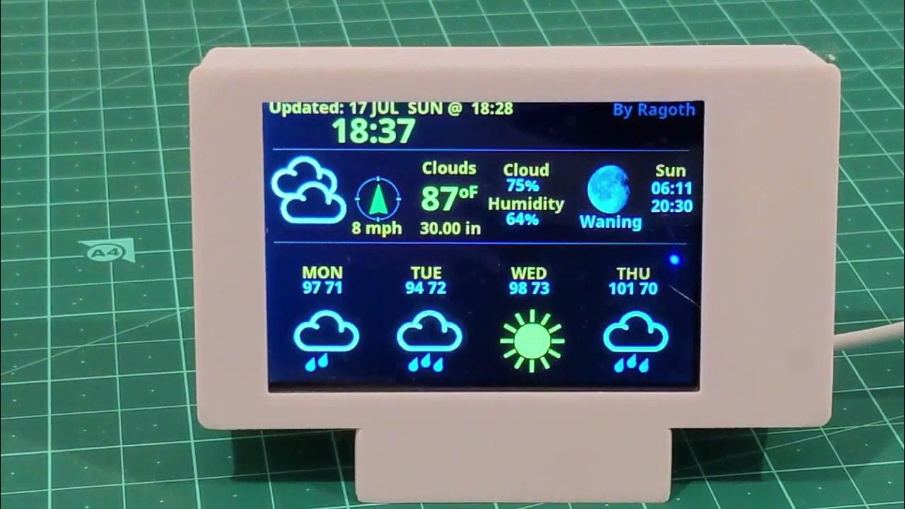 DIY IoT Weather Station ESP32 / ESP8266 Color TFT 3.5 inch Display in 3D Printed Box. - YouTube