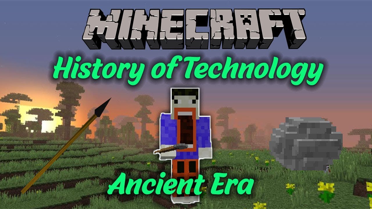 Minecraft: HISTORY OF TECHNOLOGY MOD PART 1: ANCIENT ERA (SPEARS, MACES ...