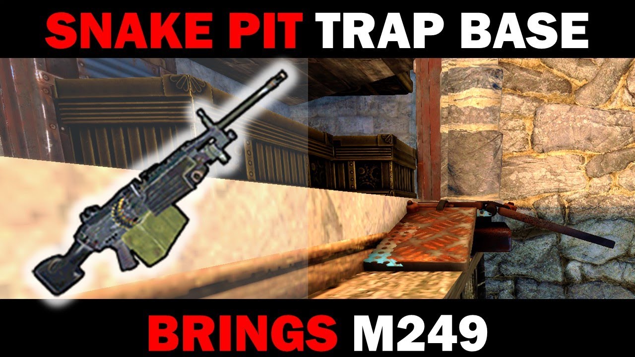 Rust Trap Base Game Play - Snake Pit brings M249 - YouTube