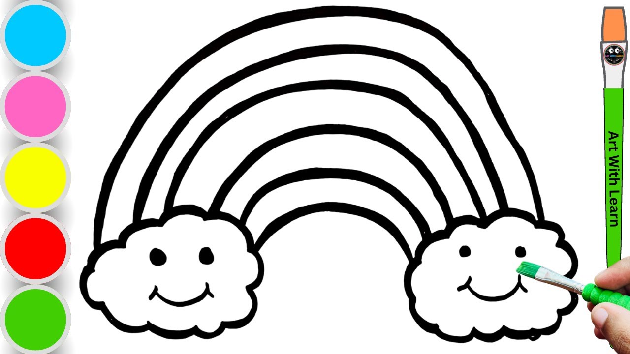 How to Draw a Rainbow for Kids | Easy Rainbow Drawing for Kids | Step ...