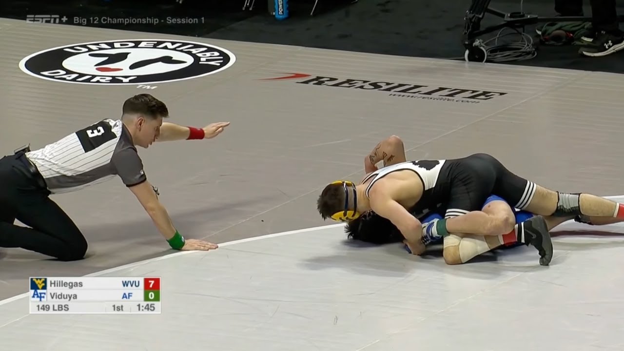 149lbs Sam Hillegas (West Virginia) vs Alec Viduya (Air Force) - YouTube