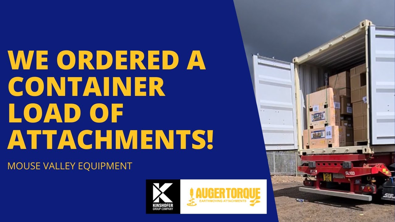 We took delivery of a CONTAINER load of Auger Torque Attachments! - YouTube