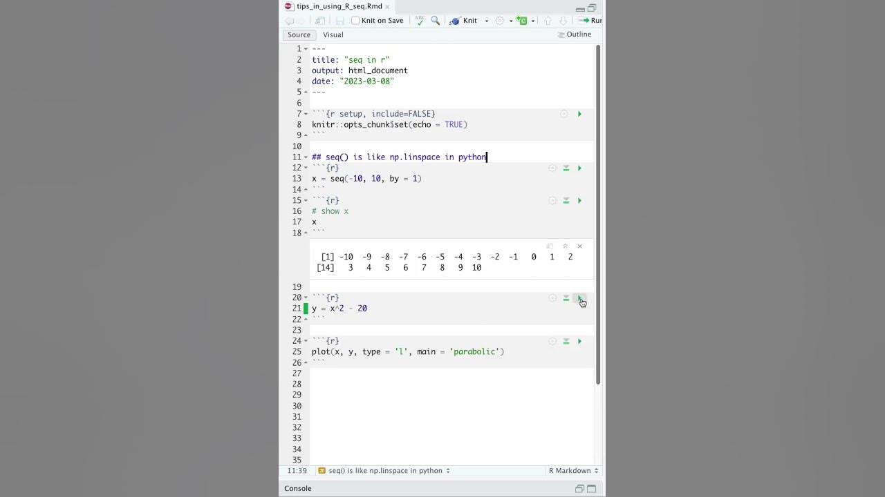 Tips in using R: seq() is like np.linspace in python - YouTube