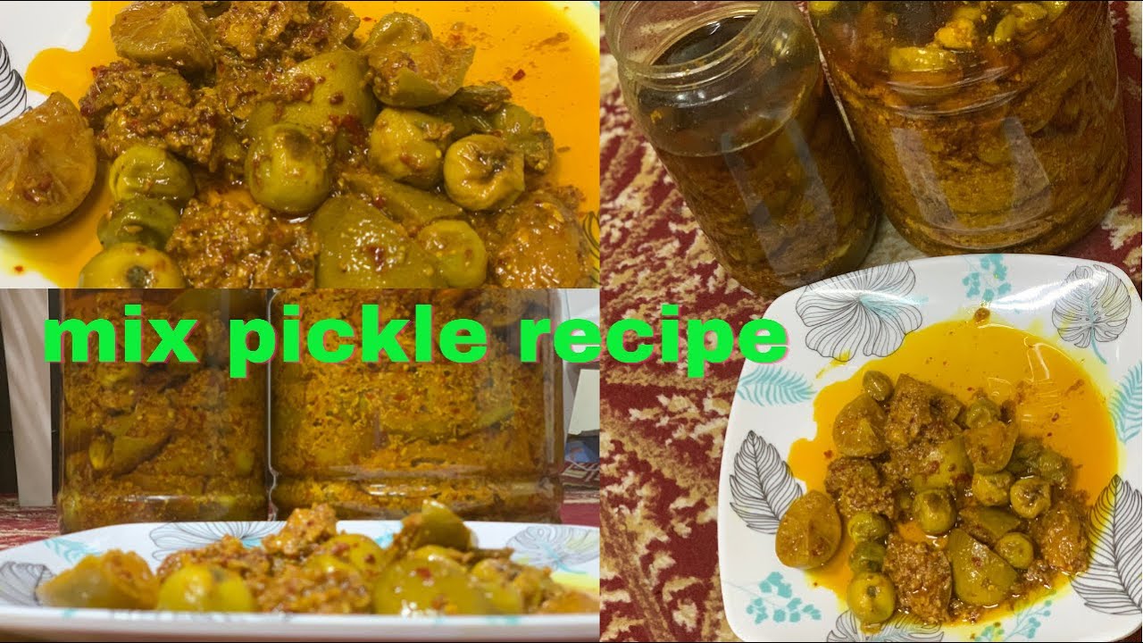 Mango pickle recipe | traditional mix pickle recipe | lasoora ka achar ...