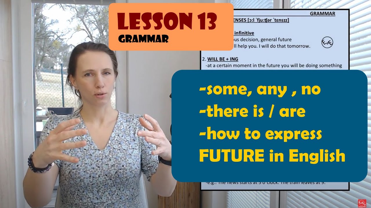 Lesson 13, English grammar. Some /any /no. THERE IS/ARE. All future ...