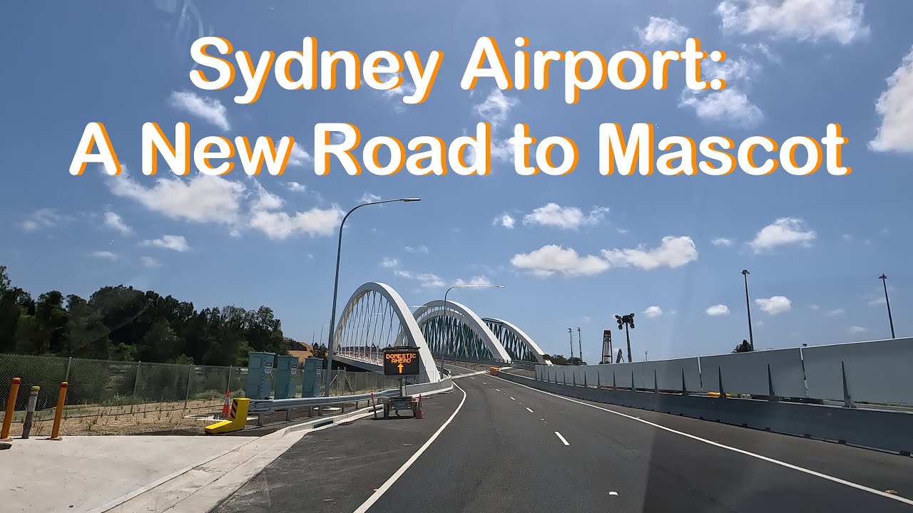 Driving in Sydney near Sydney Airport: on a New Road to Mascot - YouTube