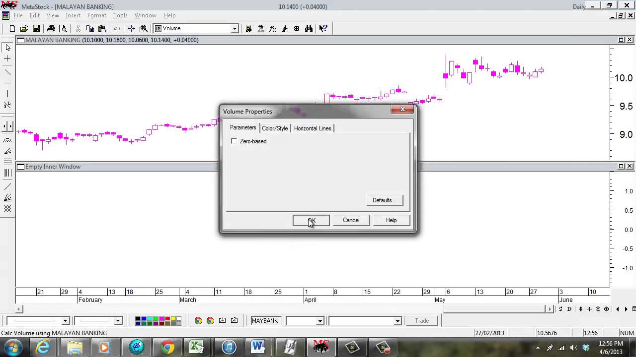 Metastock Tutorial - Insert Indicators Volume and Moving Average - YouTube