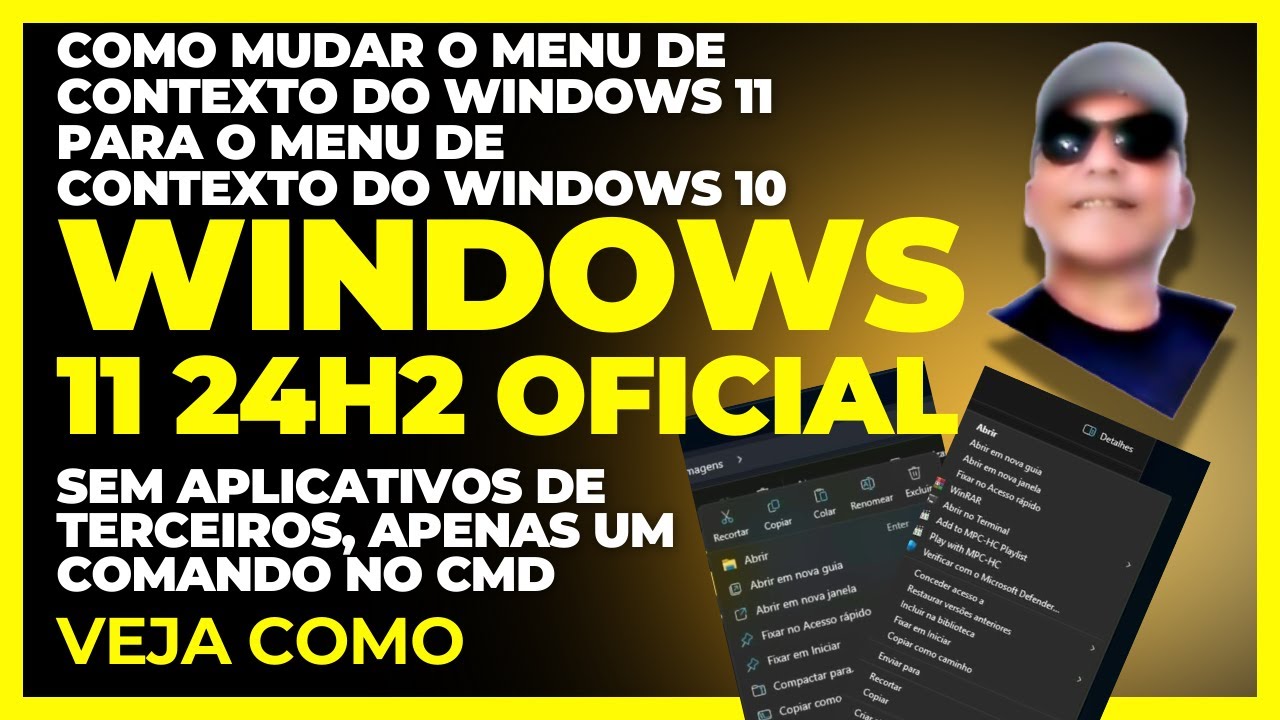 COMO MUDAR O MENU DE CONTEXTO DO WINDOWS 11 PARA O MENU DE CONTEXTO DO WINDOWS 10. - YouTube