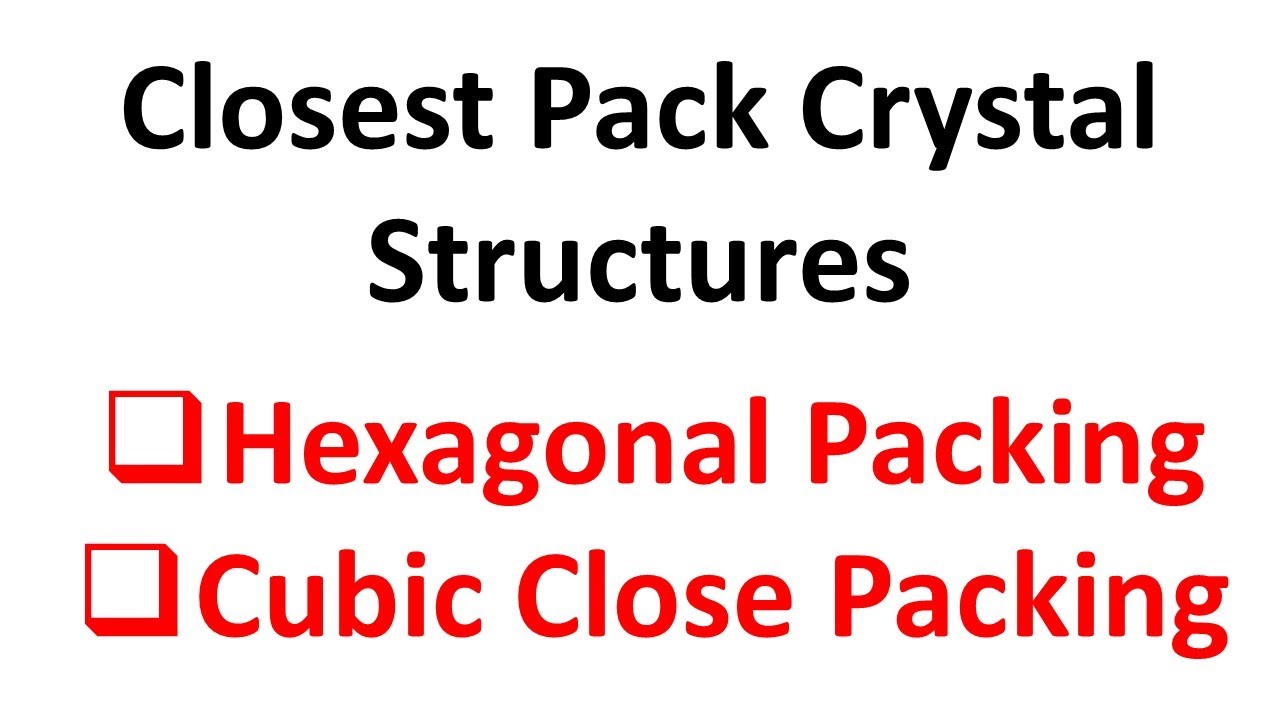 Closest Pack Crystal Structures: Hexagonal Packing and Cubic Close ...