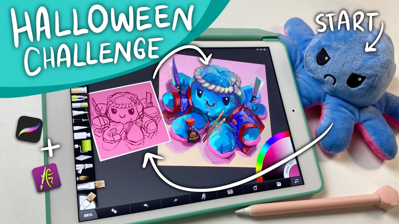 Halloween CHALLENGE 2021! Paint with me: Procreate + ArtRage ...