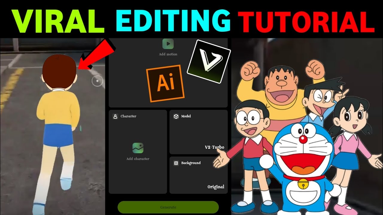 Free Fire Cartoon Character Playing Free Fire Editing Tutorial || Ai ...