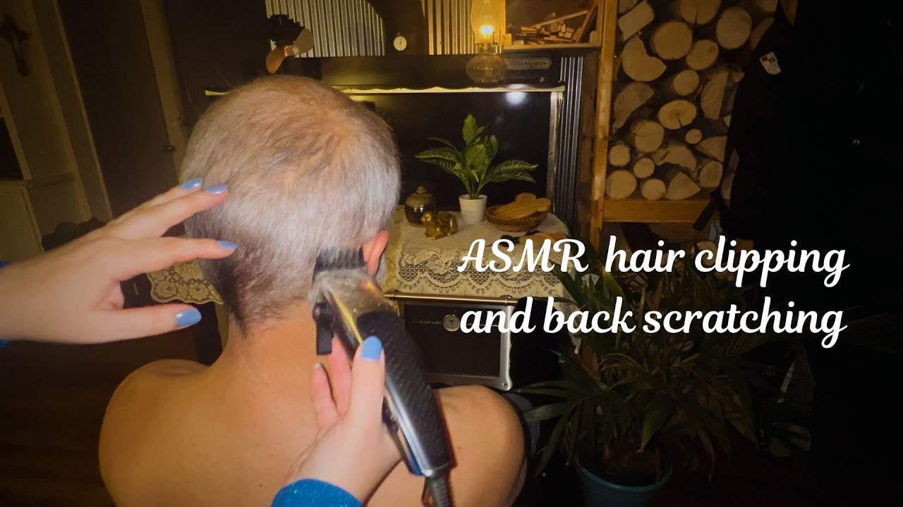ASMR Hair Clipping | No Talking | Soft back and neck tracing, slow ...
