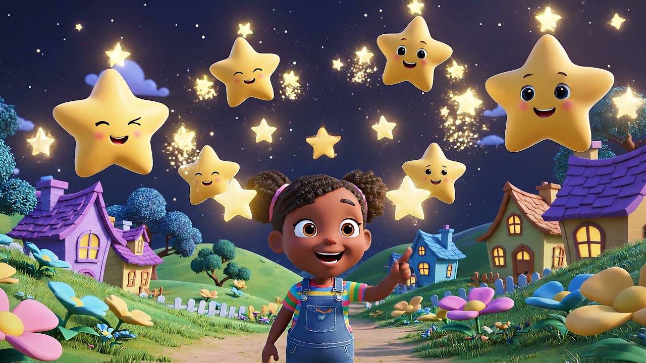 Seis estrellitas brillan, brillan, brilla | Rimas Infantiles y ...