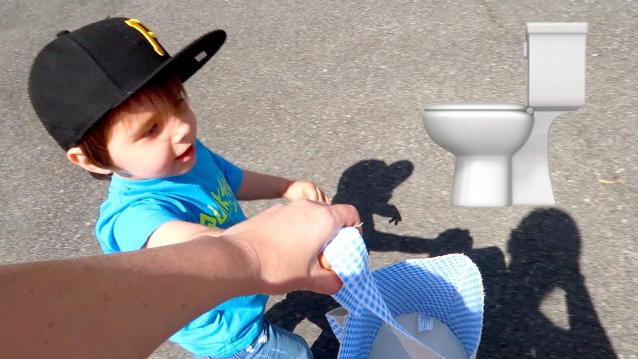 Potty Training Toddler Running To The Potty During Easter Egg Hunt ...