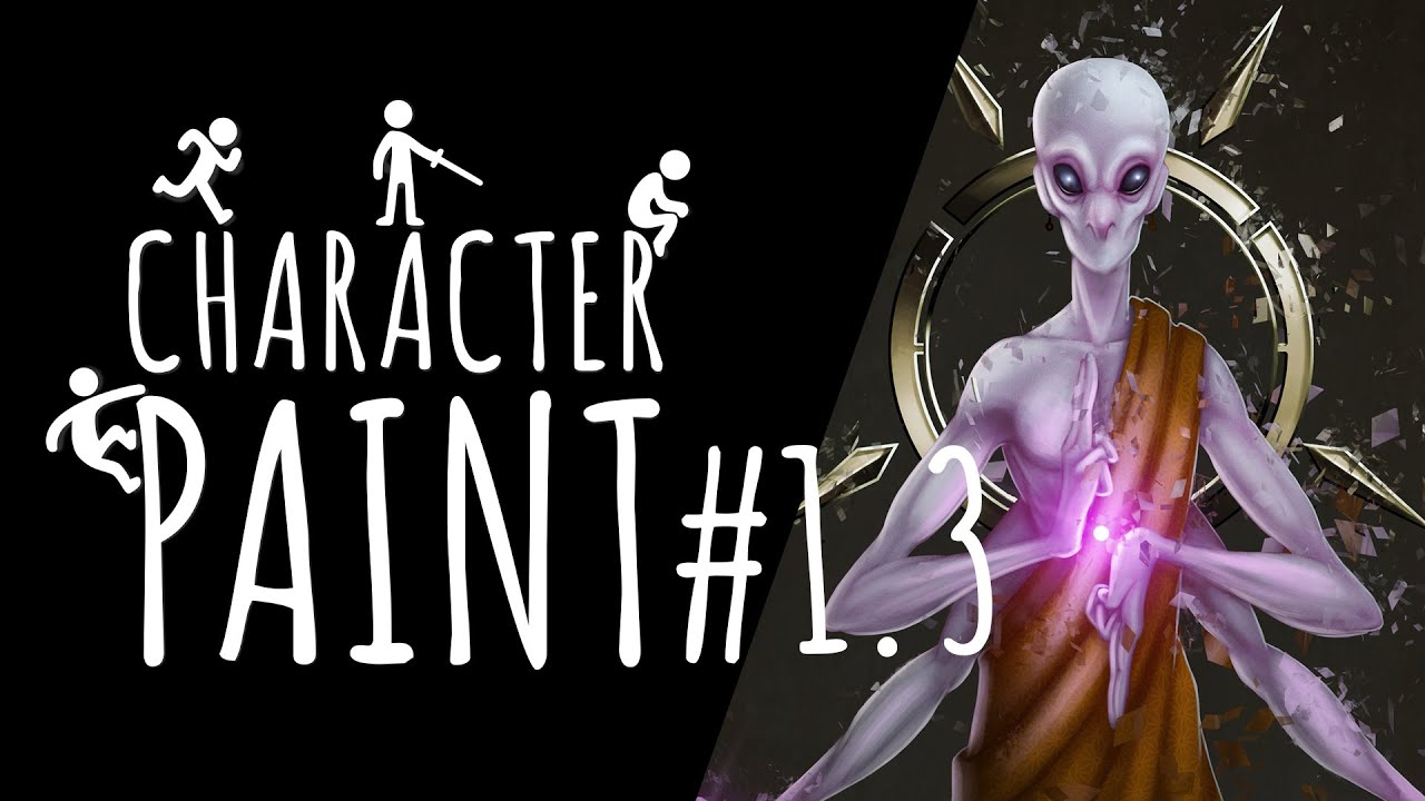 How to digital paint: character painting #1.3 Alien monk Digital ...