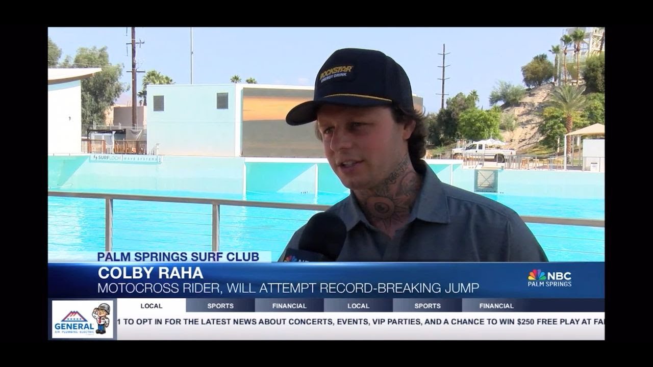 Colby Raha World Record Jump June 21st - Palm Springs Surf Club - YouTube
