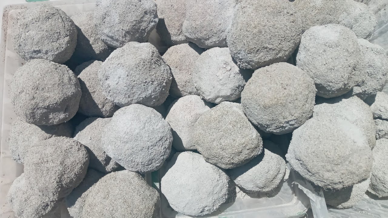 Cement+sand And Calcium Carbonate mixture balls crumbling in water ...