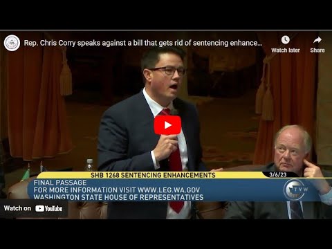 Rep. Chris Corry speaks against a bill that gets rid of sentencing enhancements for certain ...