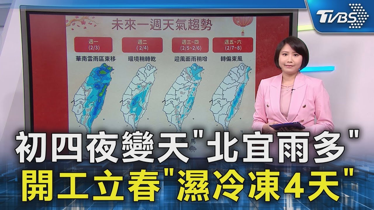 初四夜變天「北宜雨多」開工立春「濕冷凍4天」｜TVBS新聞 @TVBSNEWS02 - YouTube