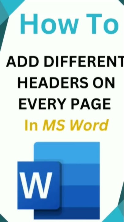 How To Add Different Header On Each Page In Ms word #msoffice # ...