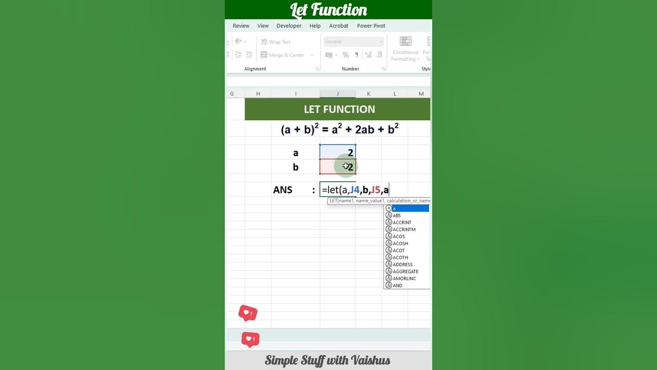Using let function in MS Excel #excel #exceltutorial #excelmalayalam #let #function # ...