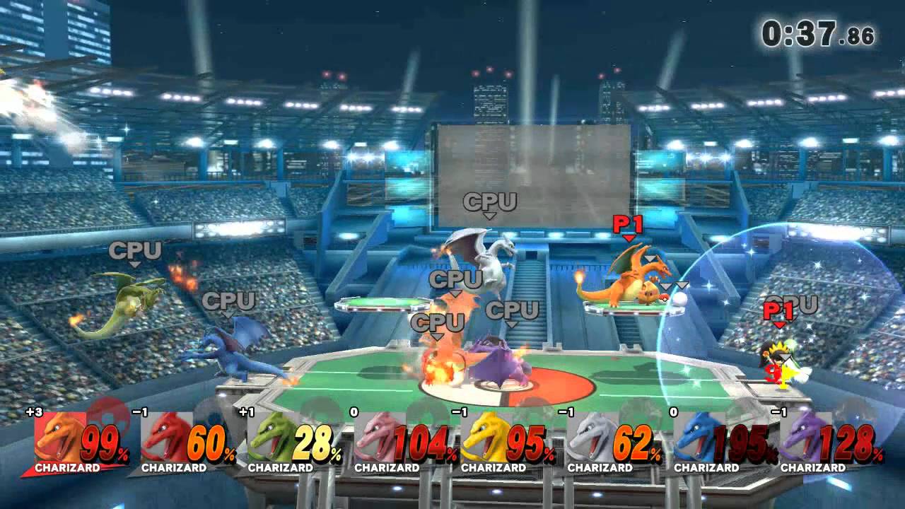 SSB4 - Pokémon Stadium 2 - 8 Player Smash - Time - Normal Mode ...