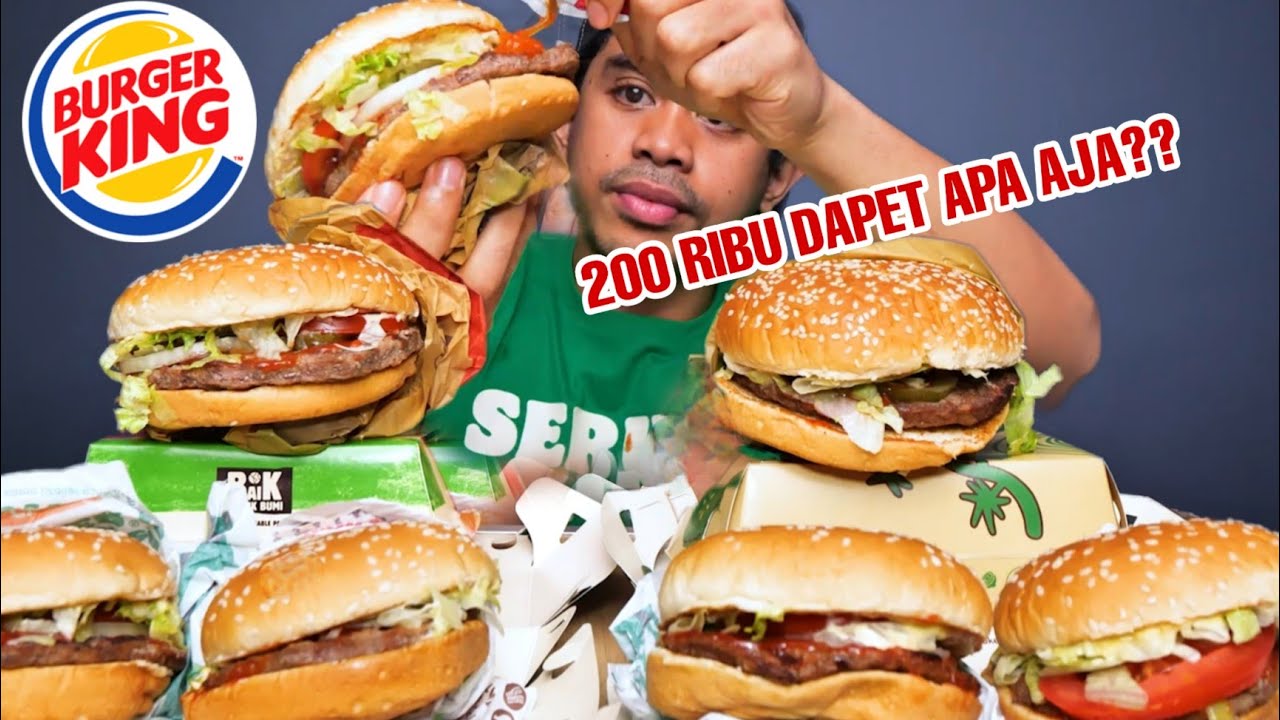 MUKBANG MENU 200 RIBU DARI BURGER KING! - YouTube