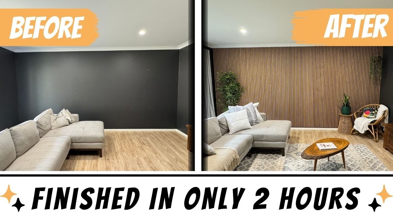 How To Create A Wooden Feature Wall (The Easy Way Using Wood Slat ...