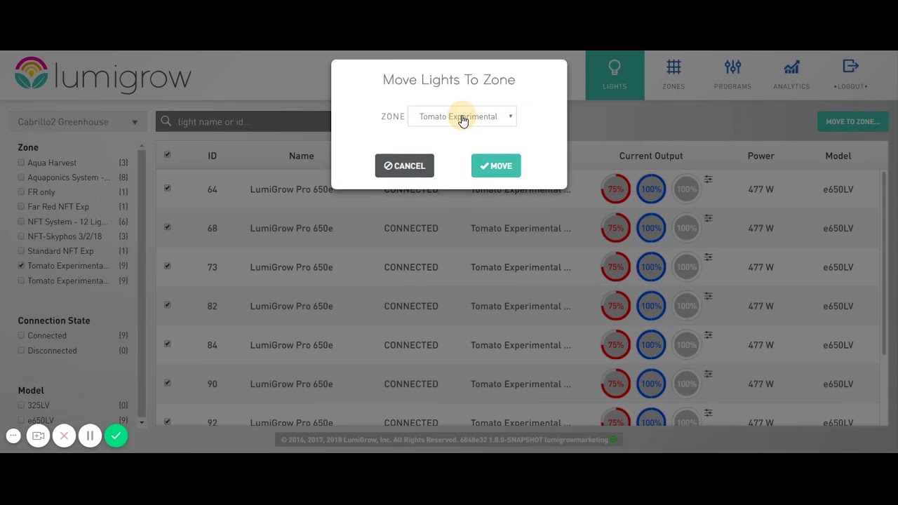 LumiGrow smartPAR Software Lights Tab Demo - YouTube