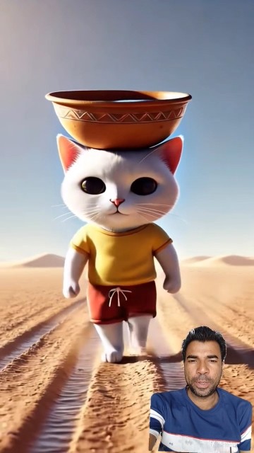 A cat dig a pit in desert #cartoon #animation #funny #catlaughs #catmen ...