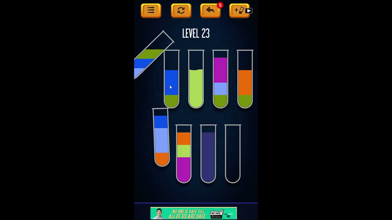 Water Sort Puzzle - Color Liquid Sorting Game Level 23 Solution - YouTube