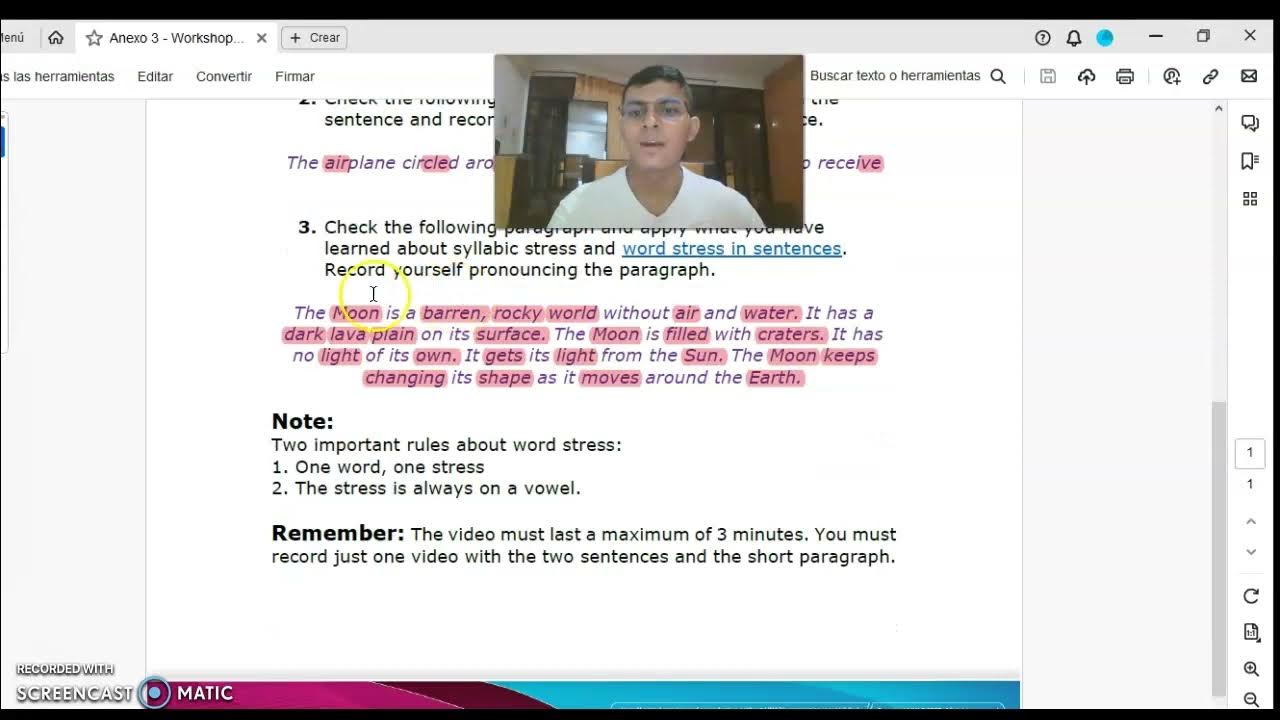 Pronouncing some sentences having in mind the stress in each word. - YouTube