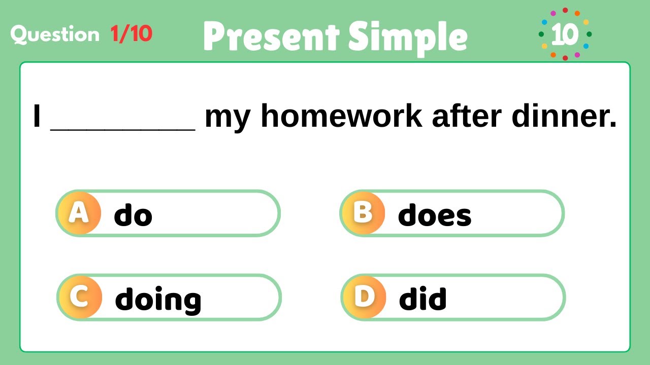 Present Simple - A1 (Beginner) | English Grammar Quiz - YouTube