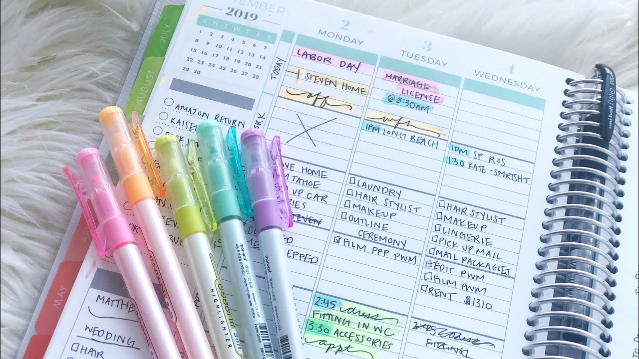 REAL Plan with Me in my Plum Paper Planner - Color Coding ...