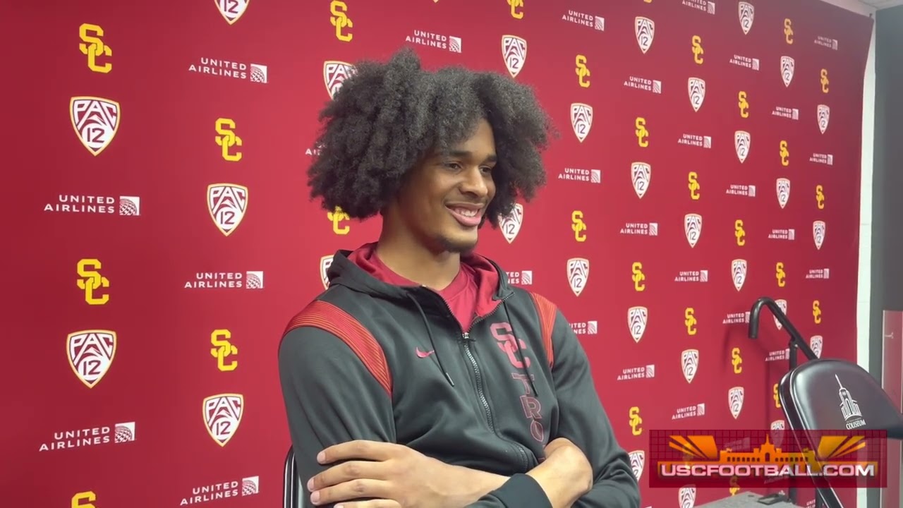 Eric Gentry postgame after USC’s 45-17 win over Fresno State - YouTube