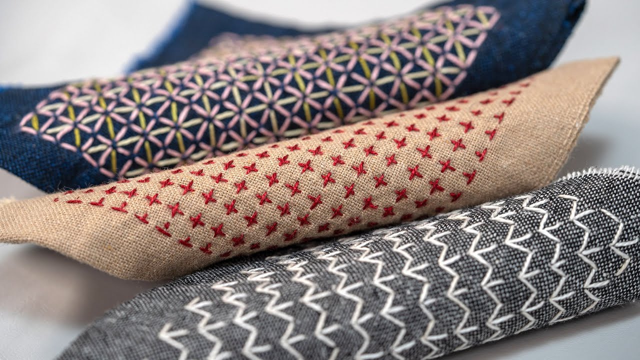 3 Easy Sashiko Stitches for Beginners - YouTube