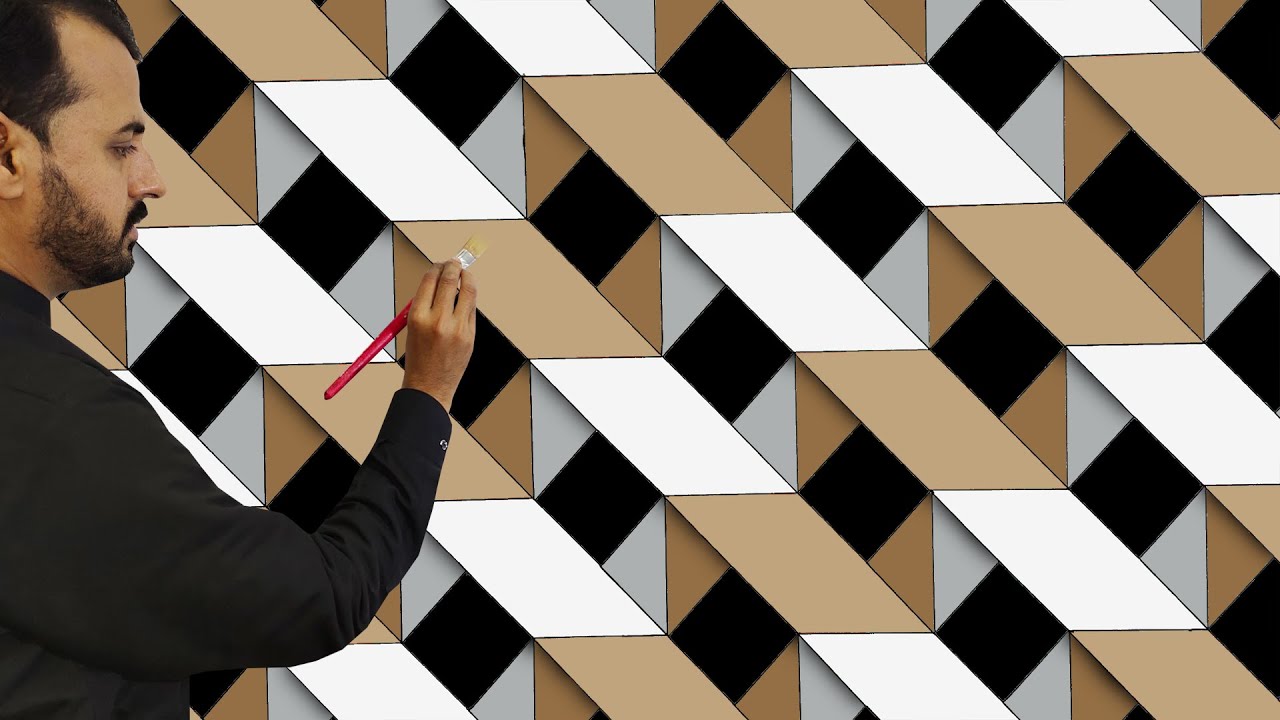 modern 3d wall decor | how to make 3D design | 3D wall painting ...