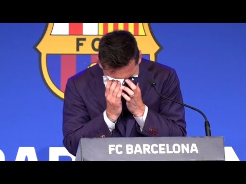 Tearful Lionel Messi Says Goodbye To Barcelona (English Subtitles ...