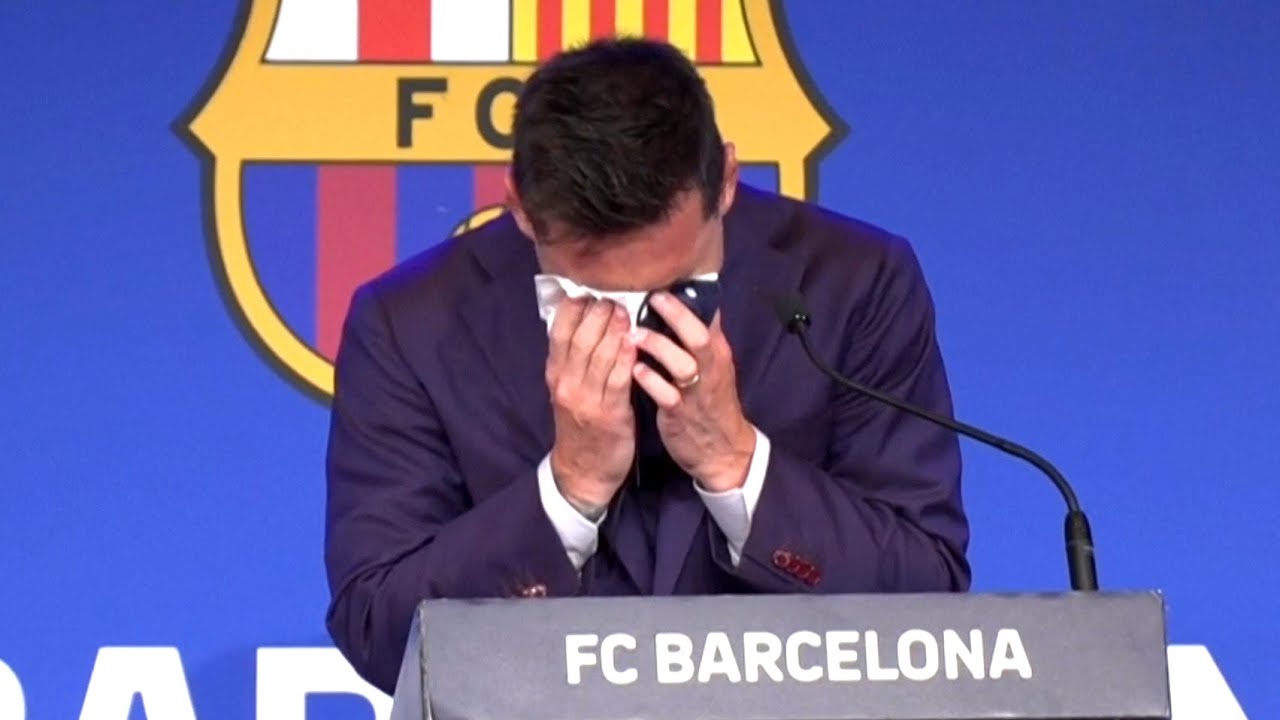 Tearful Lionel Messi Says Goodbye To Barcelona (English Subtitles ...