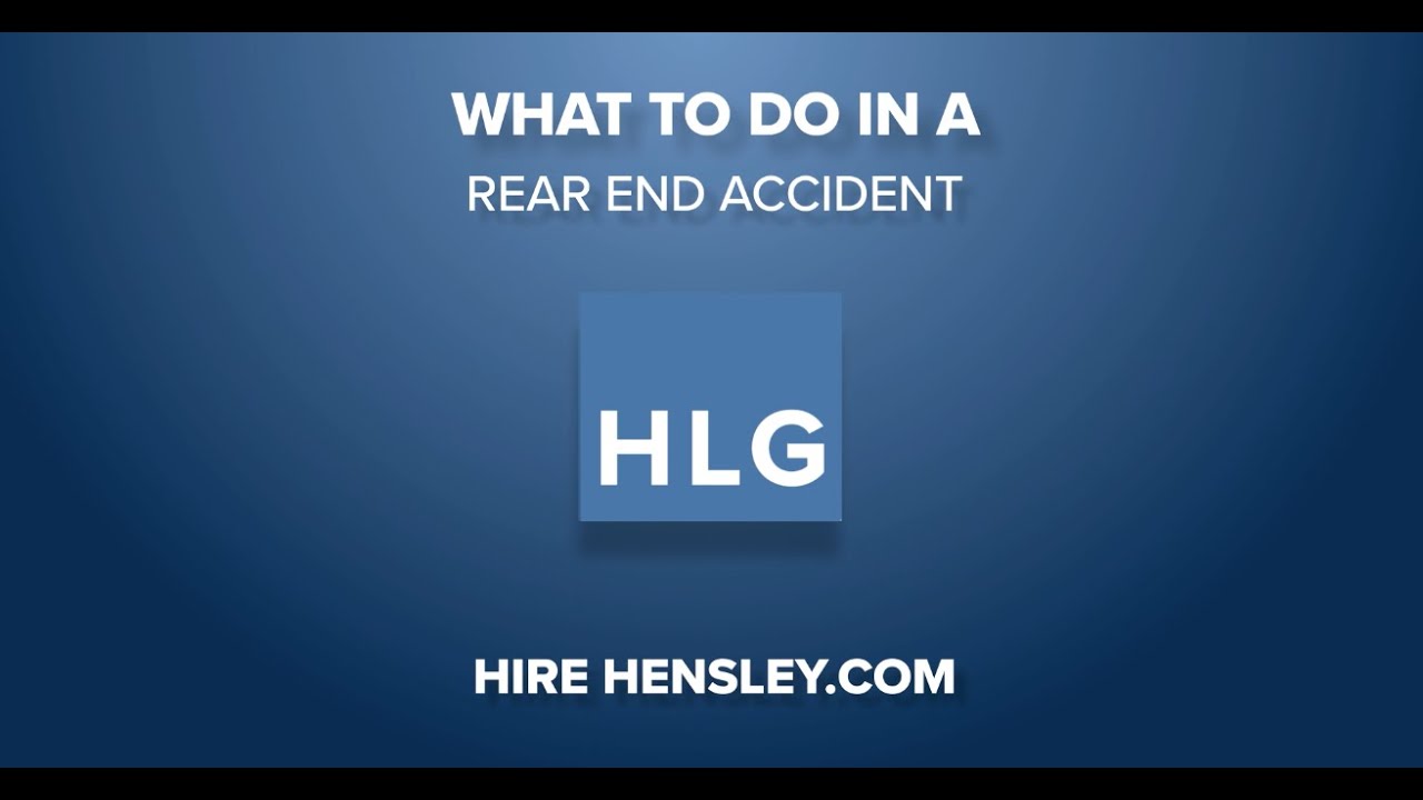 What to Do in a Rear End Car Accident - YouTube
