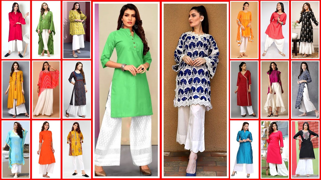 🤍 ️💚💛💙 White Bottom Combination Suit Designs Ideas | Contrast Colours ...