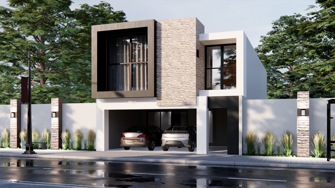 CASA MODERNA DE 8X16 BIEN APROVECHADA para FAMILIAS GRANDES - YouTube