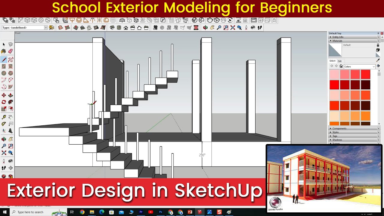 How to do Exterior Design of a School in Sketch UP[CLASS 1] Complete ...