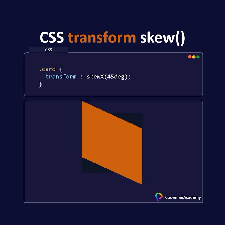 CSS Transform skew 🚀 HTML css tutorial! - YouTube