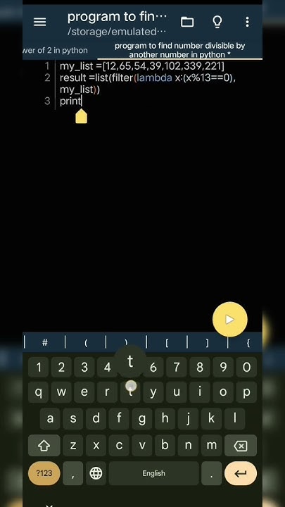 Program To Find Number Divisible By Another Number In Python Coding Viralvideo Shortvideo Yt