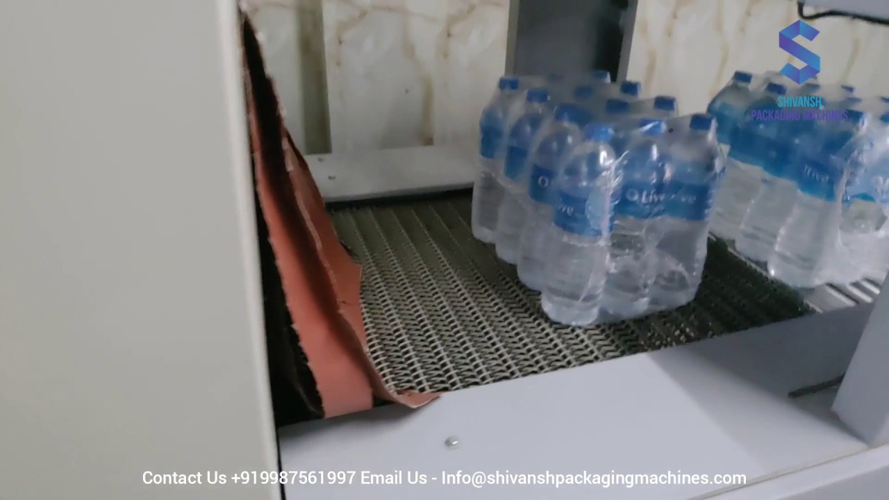 Semi Automatic Water Pet Bottle Shrink Wrapping Machine - YouTube